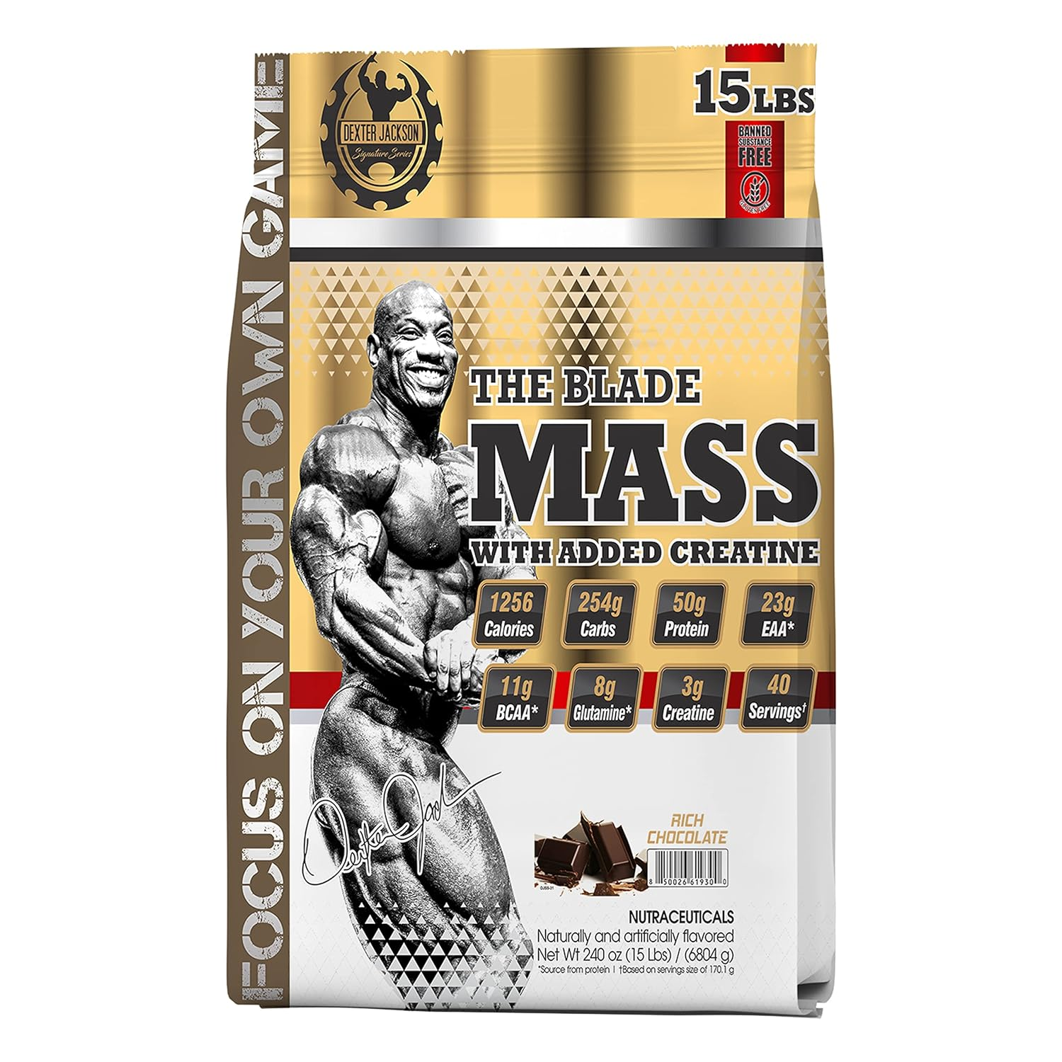 Dexter Jackson-Gold Series-The Blade Mass Gainer-15Lbs-Added Creatine ...