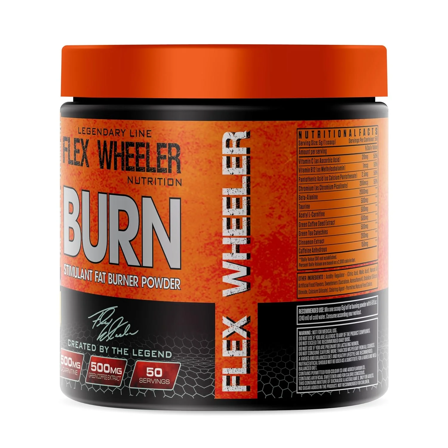 Flex Wheeler-Burn Fat Burner-250g-Fatloss&Thermogenic Formula-50 Serve ...