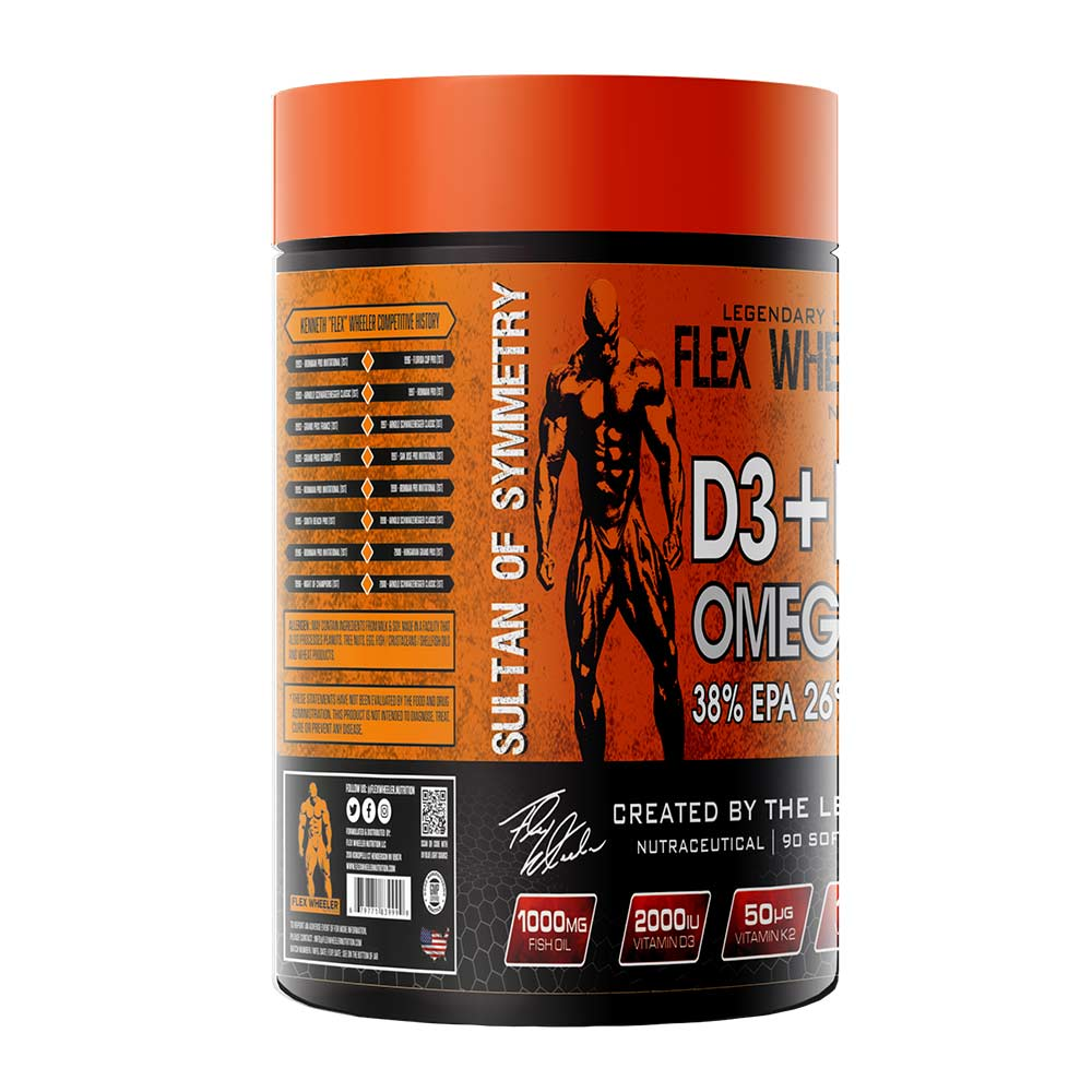 Flex Wheeler Nutrition- Omega 3 D3+K2- Premium 4in1 Powerhouse Formula ...